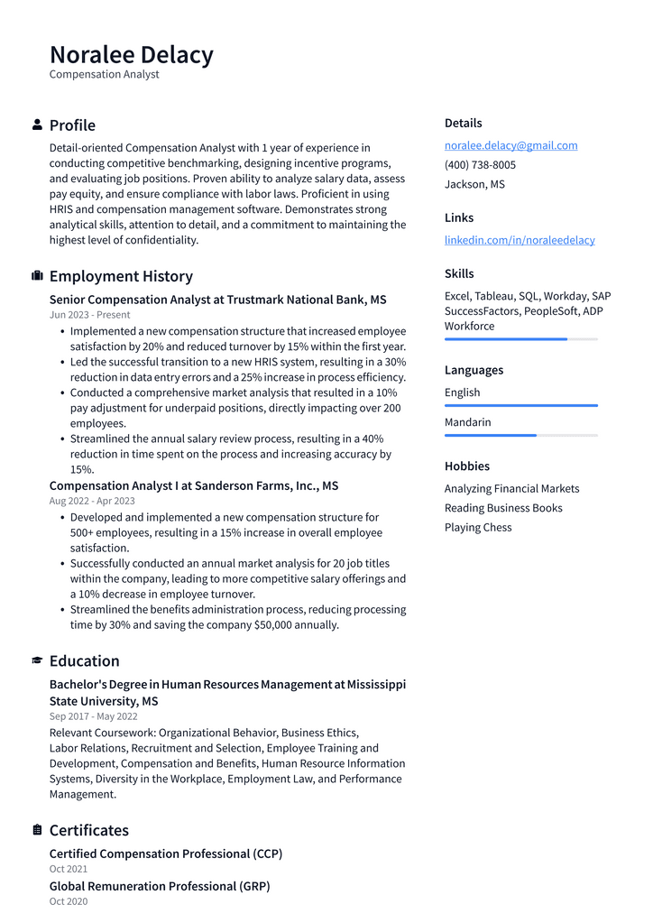 Adobe Compensation Analyst Resume Examples | ResumeCat