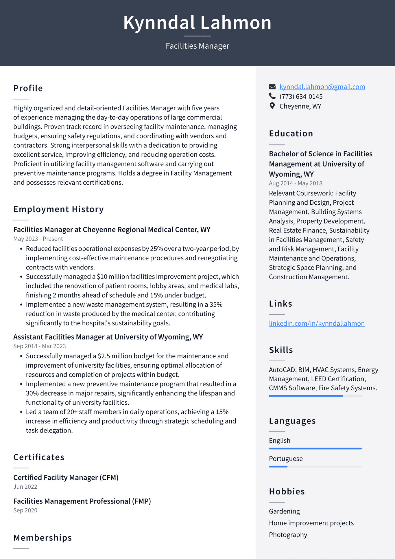 Adobe Facilities Manager Resume Examples | ResumeCat