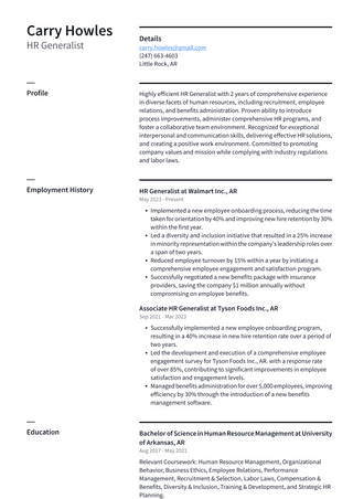 Adobe HR Generalist Resume Examples | ResumeCat