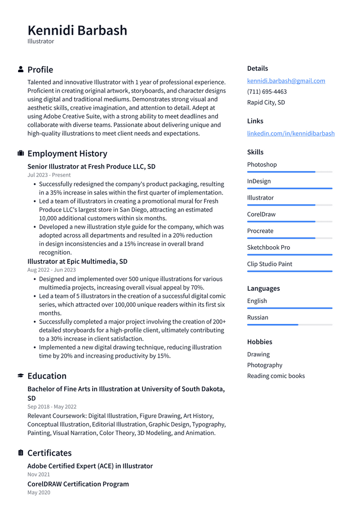 Adobe Illustrator Resume Examples | ResumeCat