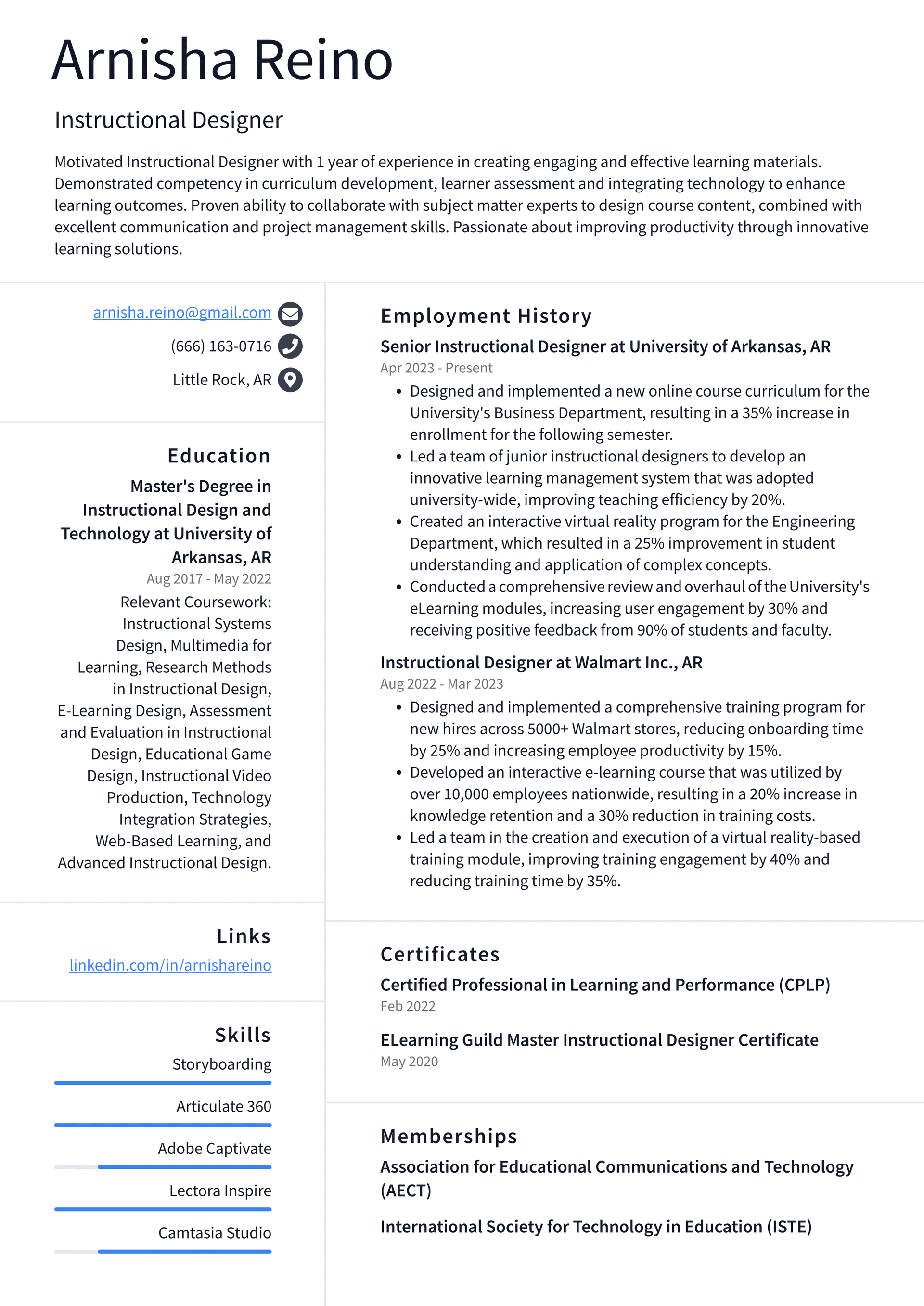 Adobe Instructional Designer Resume Examples | ResumeCat