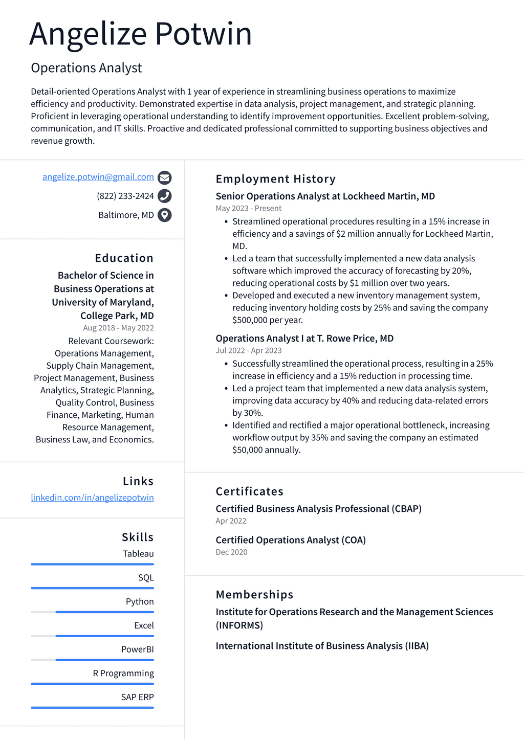 Adobe Operations Analyst Resume Examples | ResumeCat