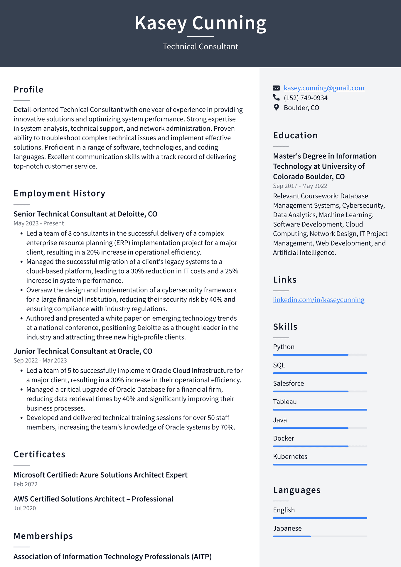 Adobe Technical Consultant Resume Examples | ResumeCat