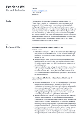 Amazon Network Technician Resume Examples | ResumeCat