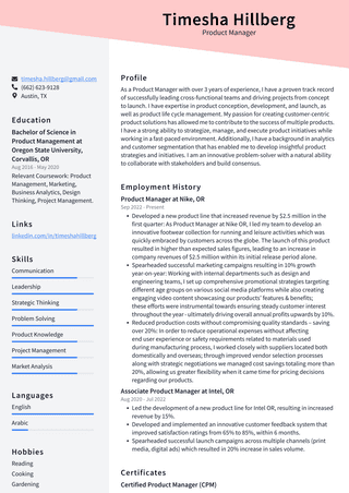 Amazon Product Manager Resume Examples | ResumeCat