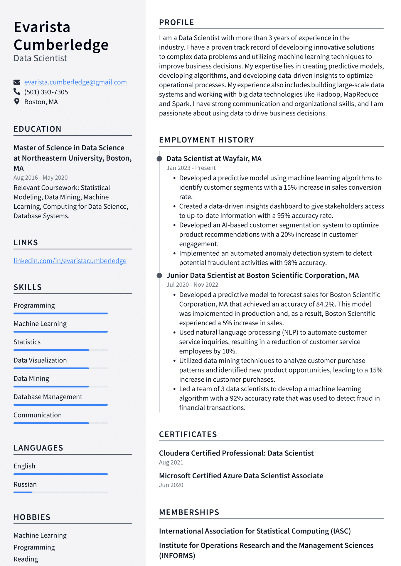 Apple Data Scientist Resume Examples | ResumeCat