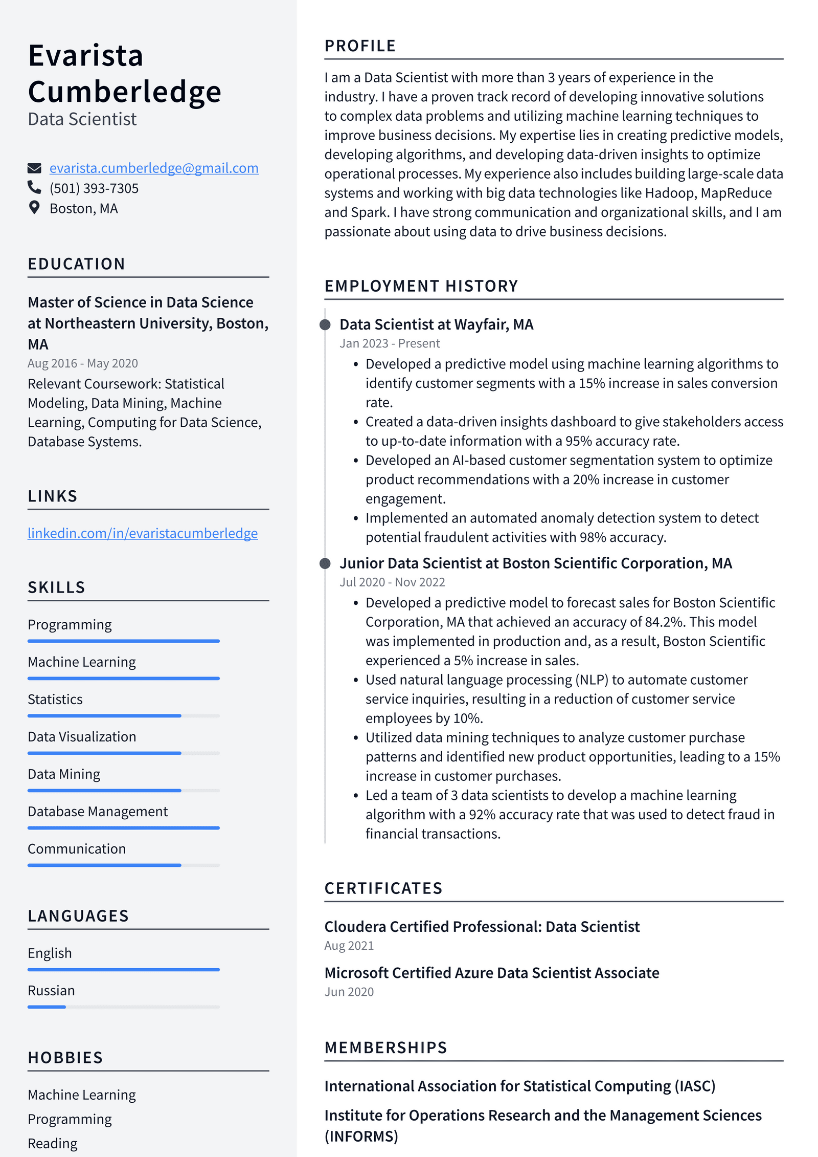 Apple Data Scientist Resume Examples | ResumeCat