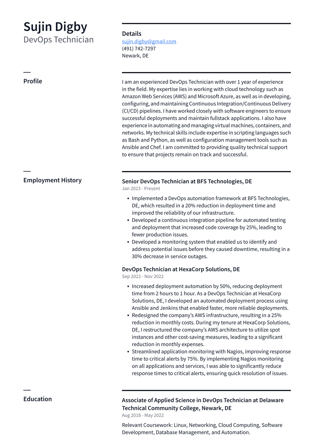 Apple DevOps Technician Resume Examples | ResumeCat