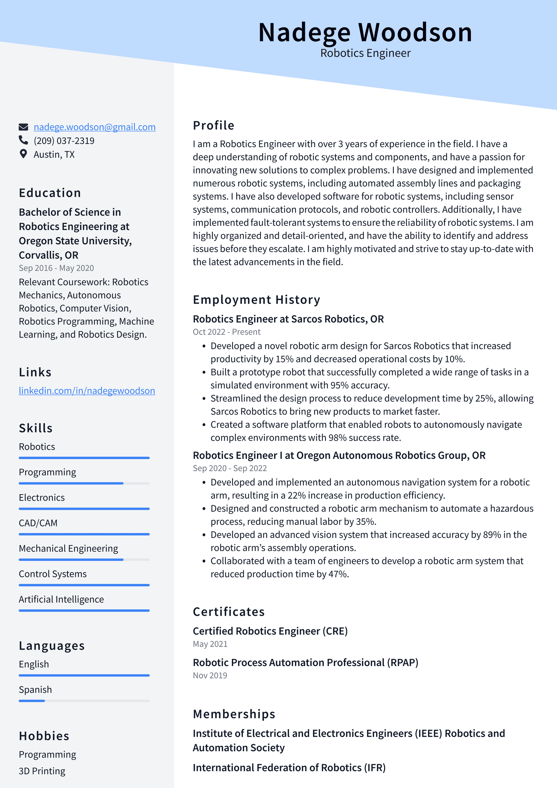 Apple Robotics Engineer Resume Examples | ResumeCat