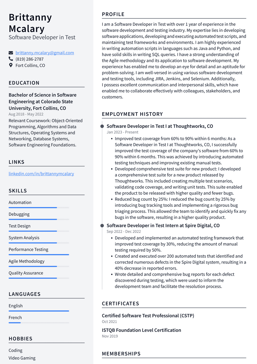 Apple Software Developer in Test Resume Examples | ResumeCat