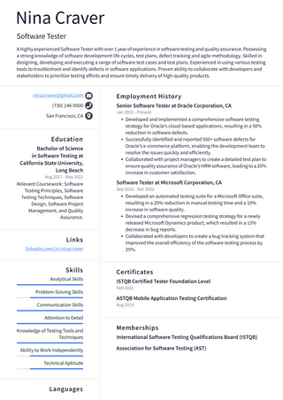 Apple Software Tester Resume Examples | ResumeCat