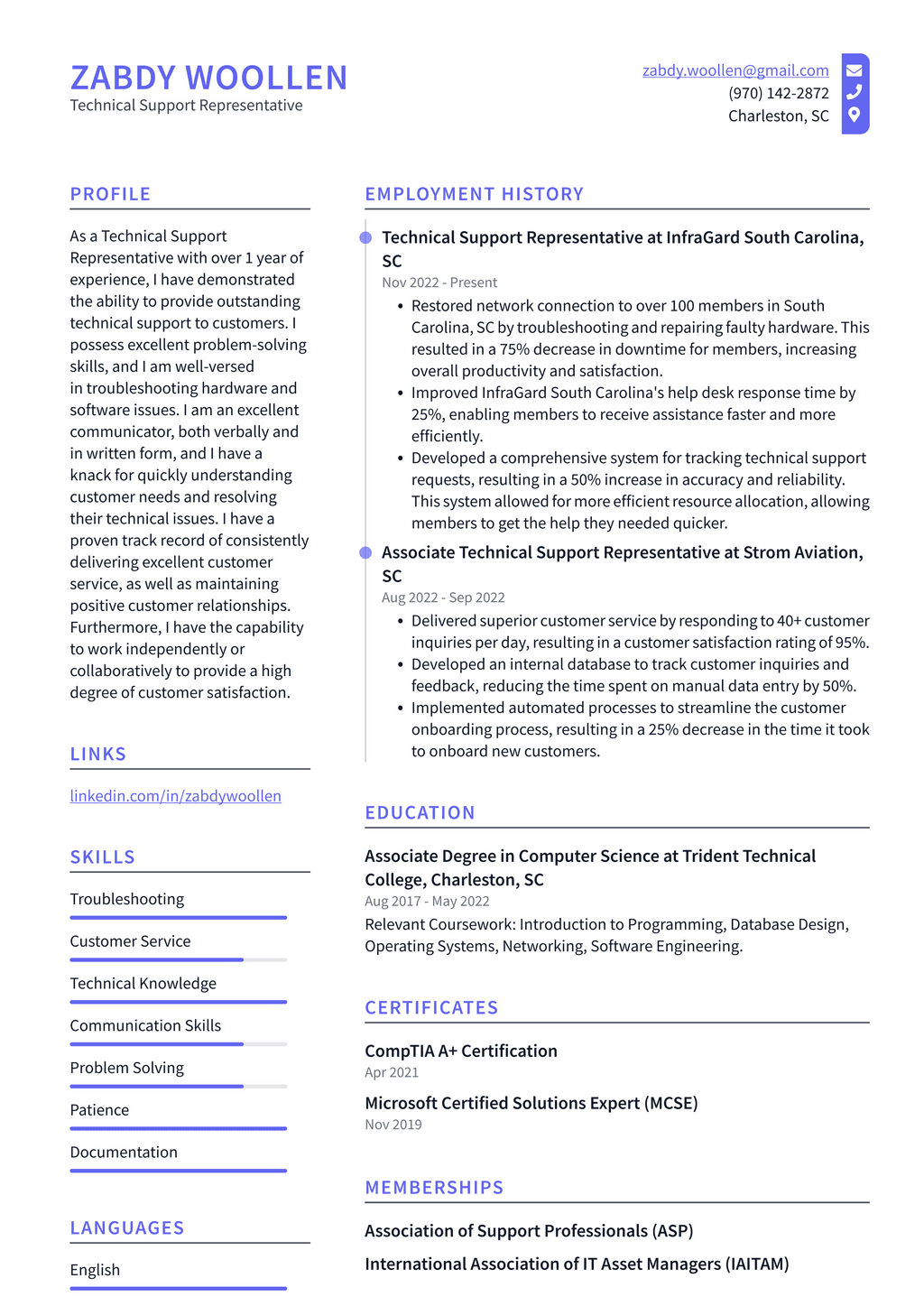 Apple Technical Support Representative Resume Examples