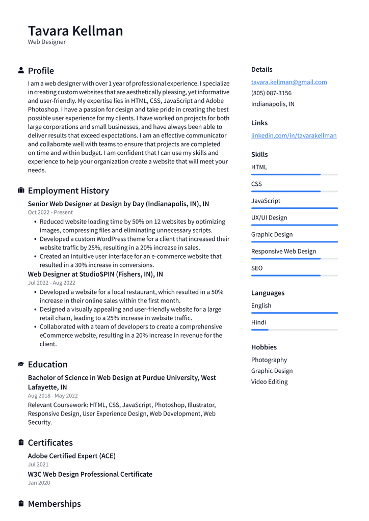 Apple Web Designer Resume Examples | ResumeCat