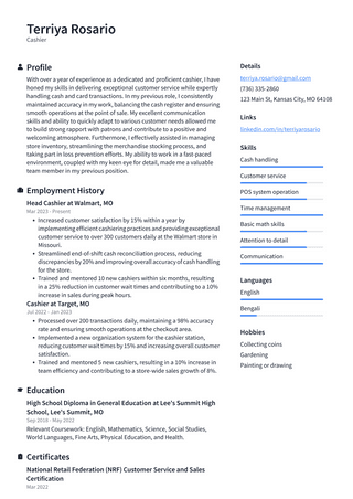 Costco Cashier Resume Examples | ResumeCat