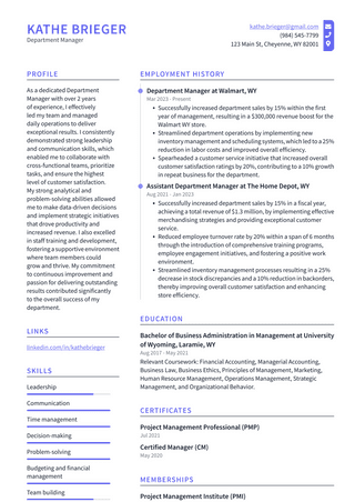 Costco Department Manager Resume Examples | ResumeCat