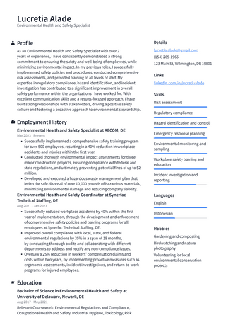 Costco Environmental Health and Safety Specialist Resume Examples