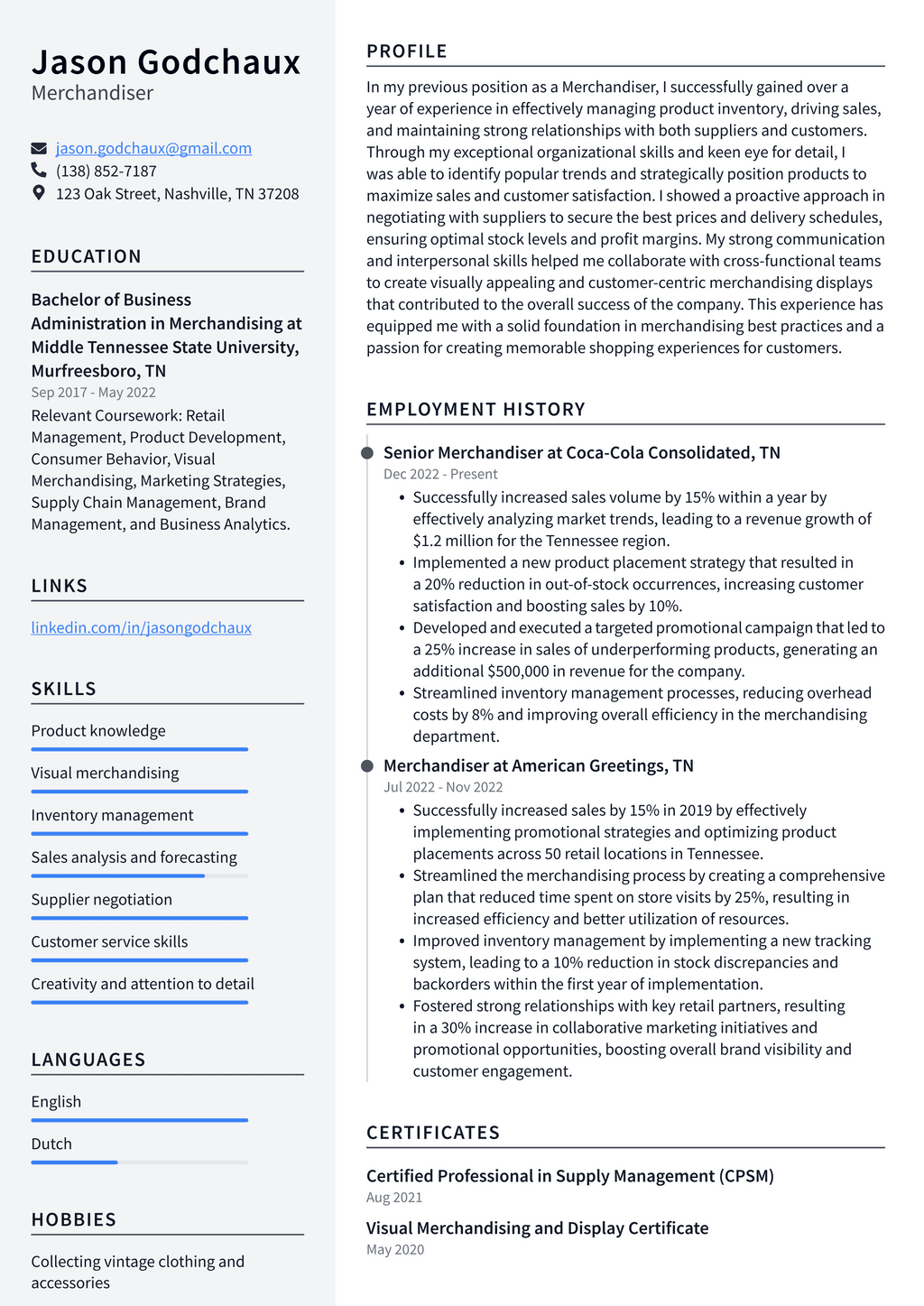 Costco Merchandiser Resume Examples | ResumeCat