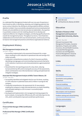 Costco Risk Management Analyst Resume Examples | ResumeCat