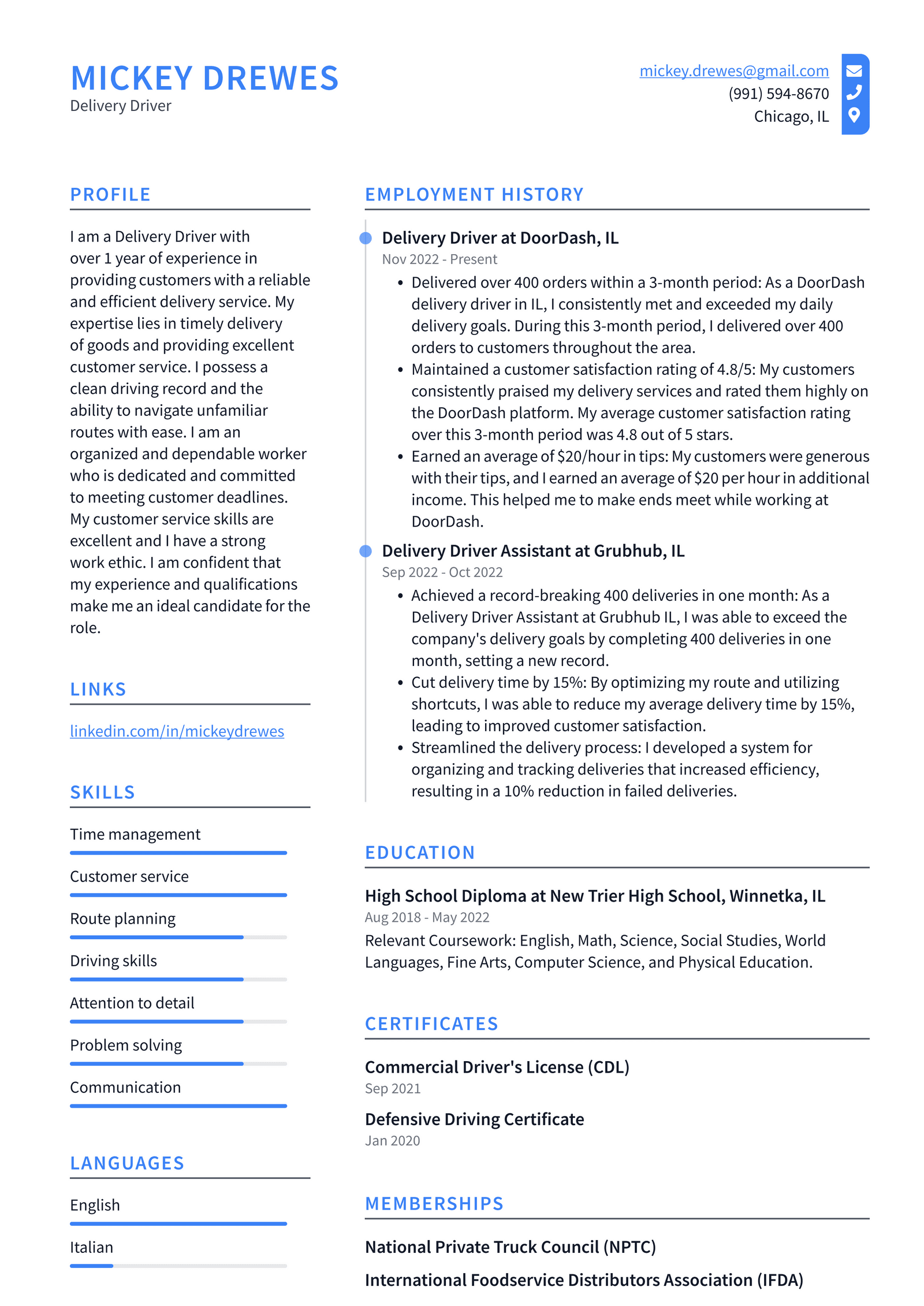 CVS Delivery Driver Resume Examples | ResumeCat