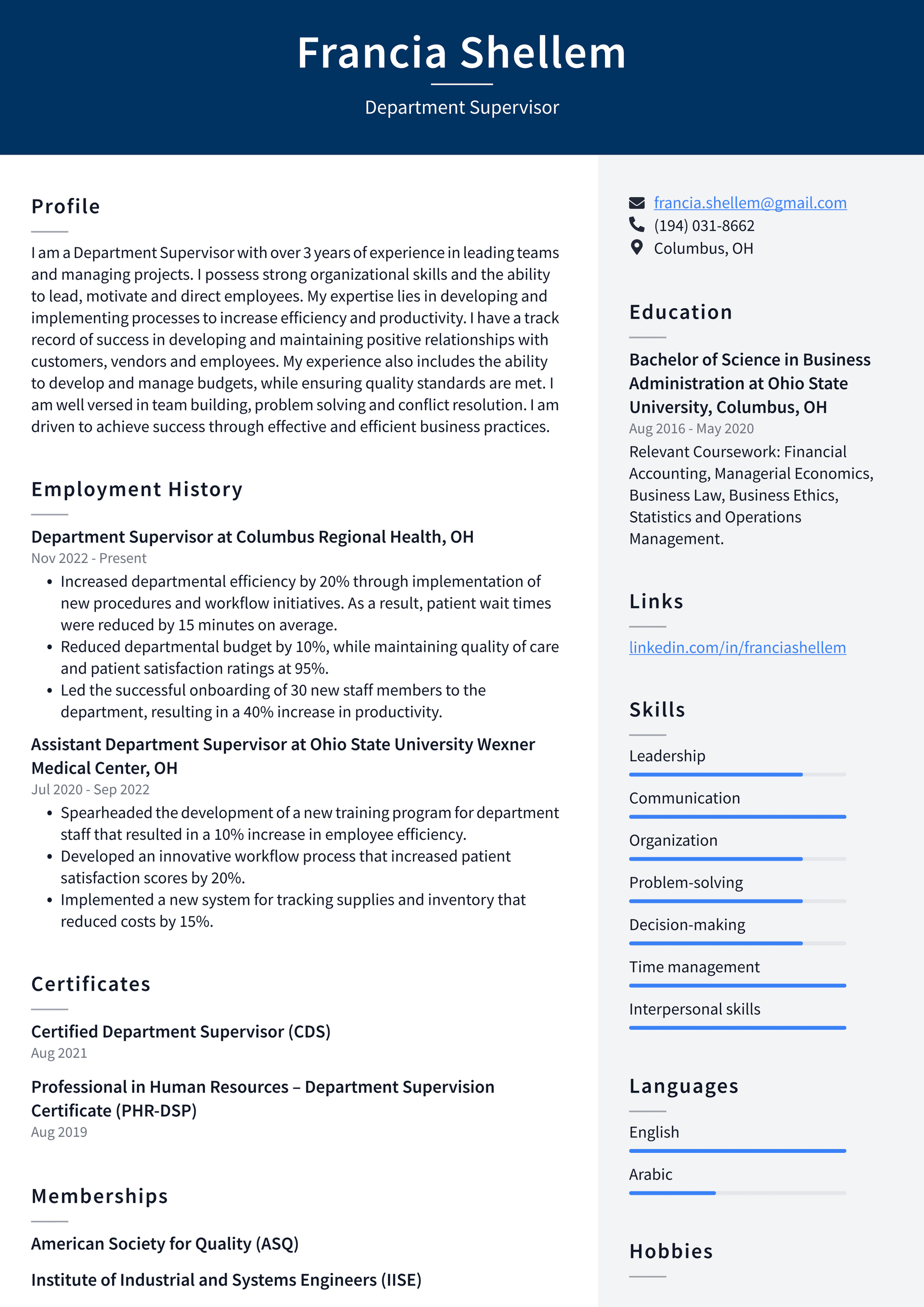 CVS Department Supervisor Resume Examples | ResumeCat