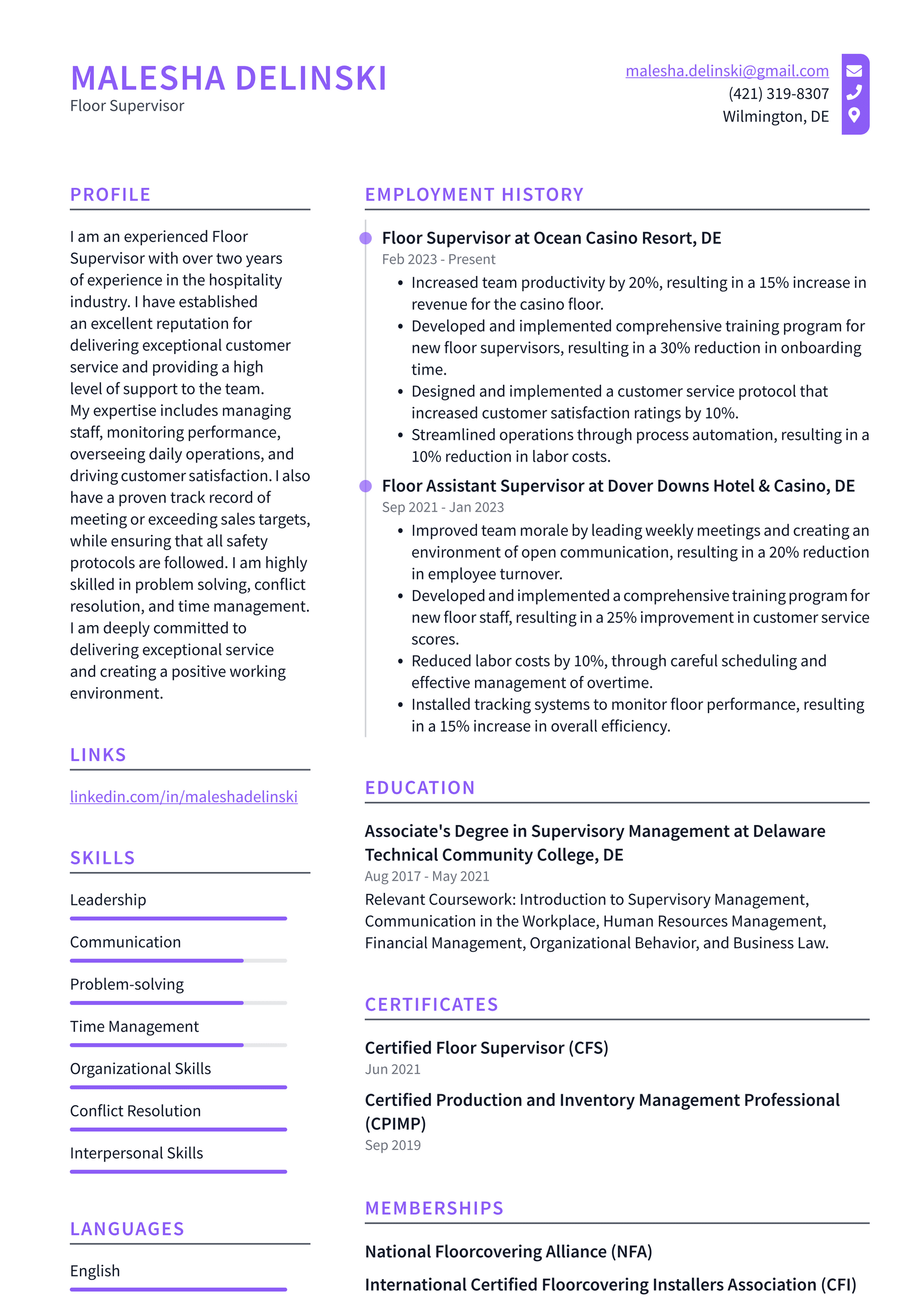 CVS Floor Supervisor Resume Examples | ResumeCat