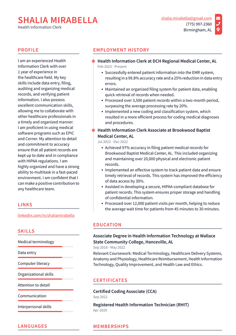 CVS Health Information Clerk Resume Examples | ResumeCat