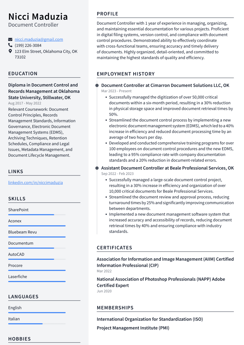 Document Controller Cover Letter Samples And Templates