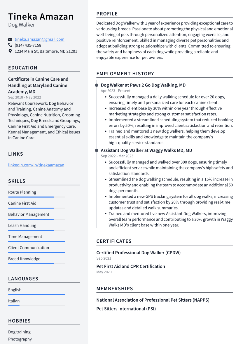 Top 17 Dog Walker Resume Objective Examples ResumeCat