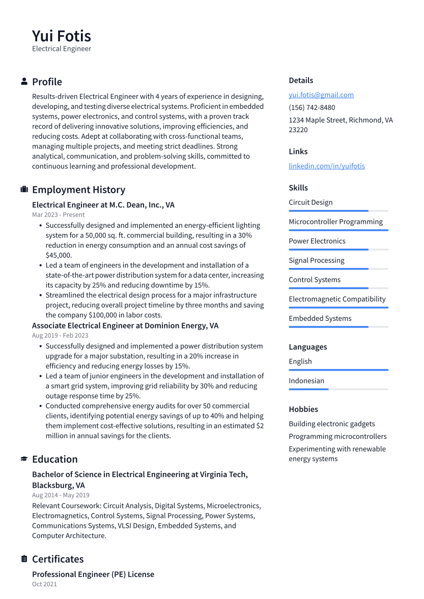 Career Objective Examples Engineering