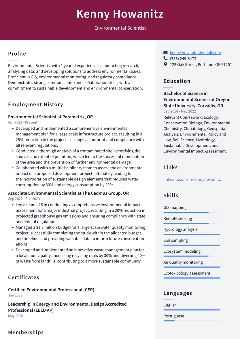 Top 18 Environmental Scientist Resume Objective Examples Top 18 Environmental Scientist Resume Objective Examples