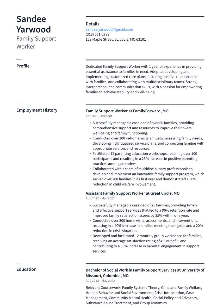 Family Support Worker Cover Letter Samples And Templates