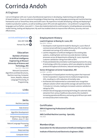 Google AI Engineer Resume Examples | ResumeCat