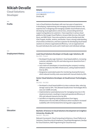 Google Cloud Solutions Developer Resume Examples | ResumeCat