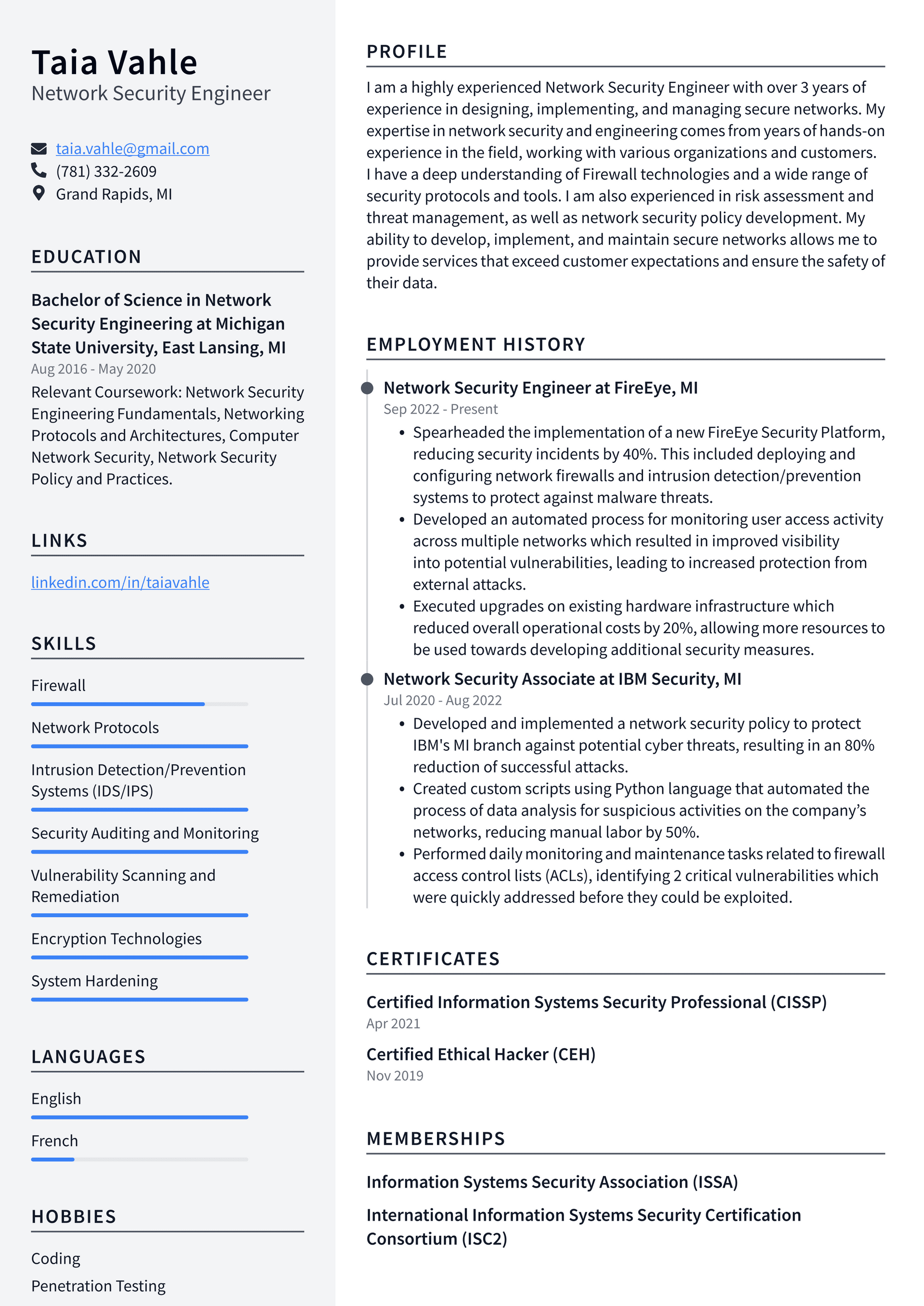 Google Network Security Engineer Resume Examples | ResumeCat
