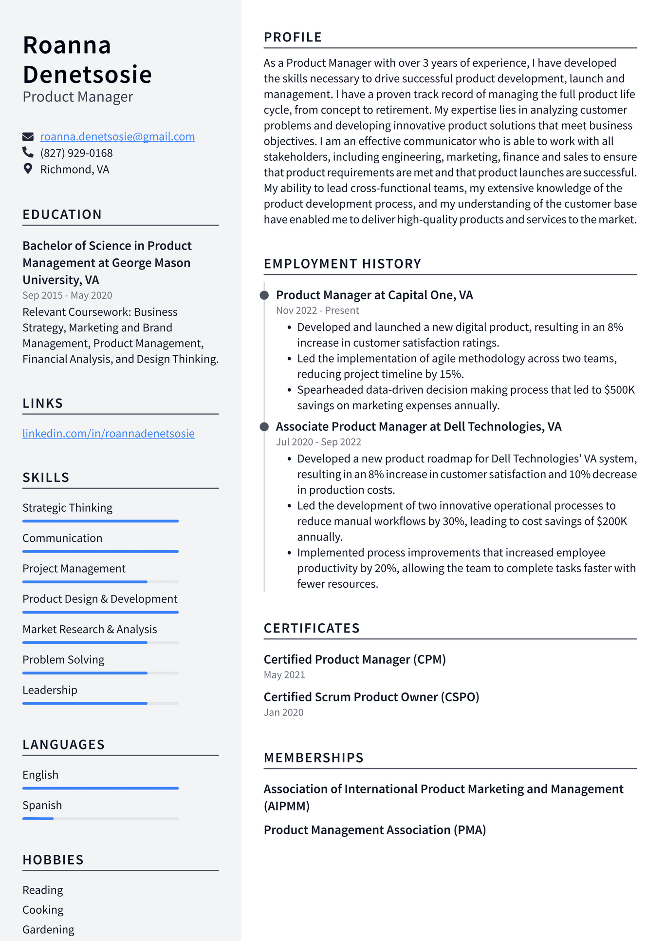 Google Product Manager Resume Examples | ResumeCat