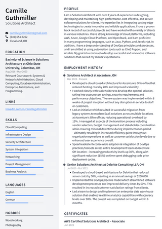 Google Solutions Architect Resume Examples | ResumeCat