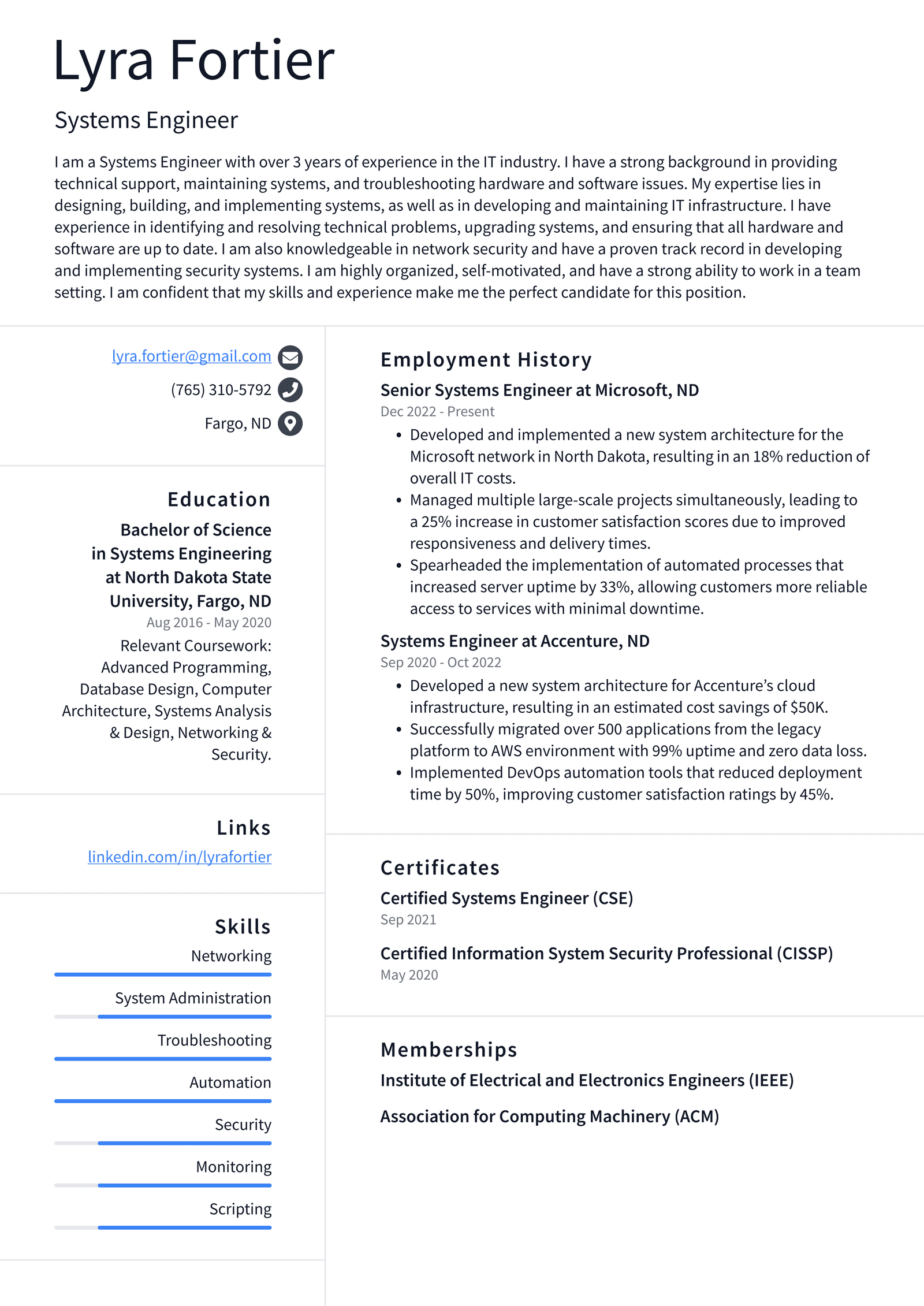 Google Systems Engineer Resume Examples | ResumeCat