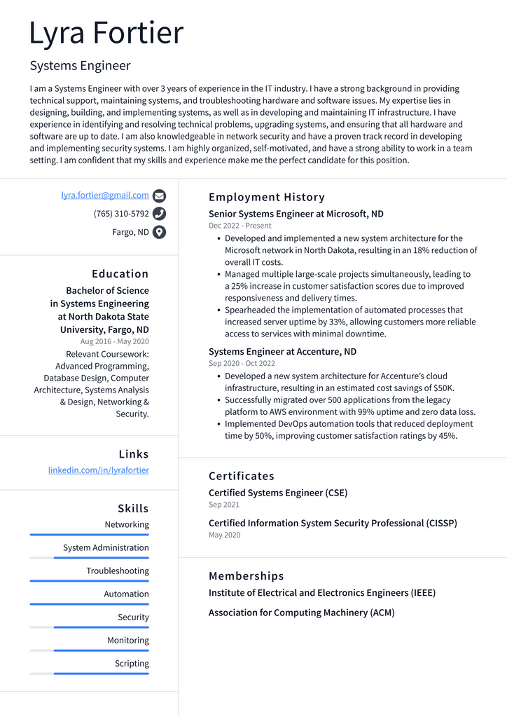 Google Systems Engineer Resume Examples | ResumeCat