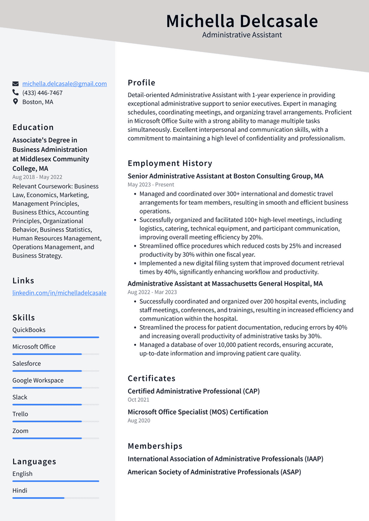 IBM Administrative Assistant Resume Examples | ResumeCat