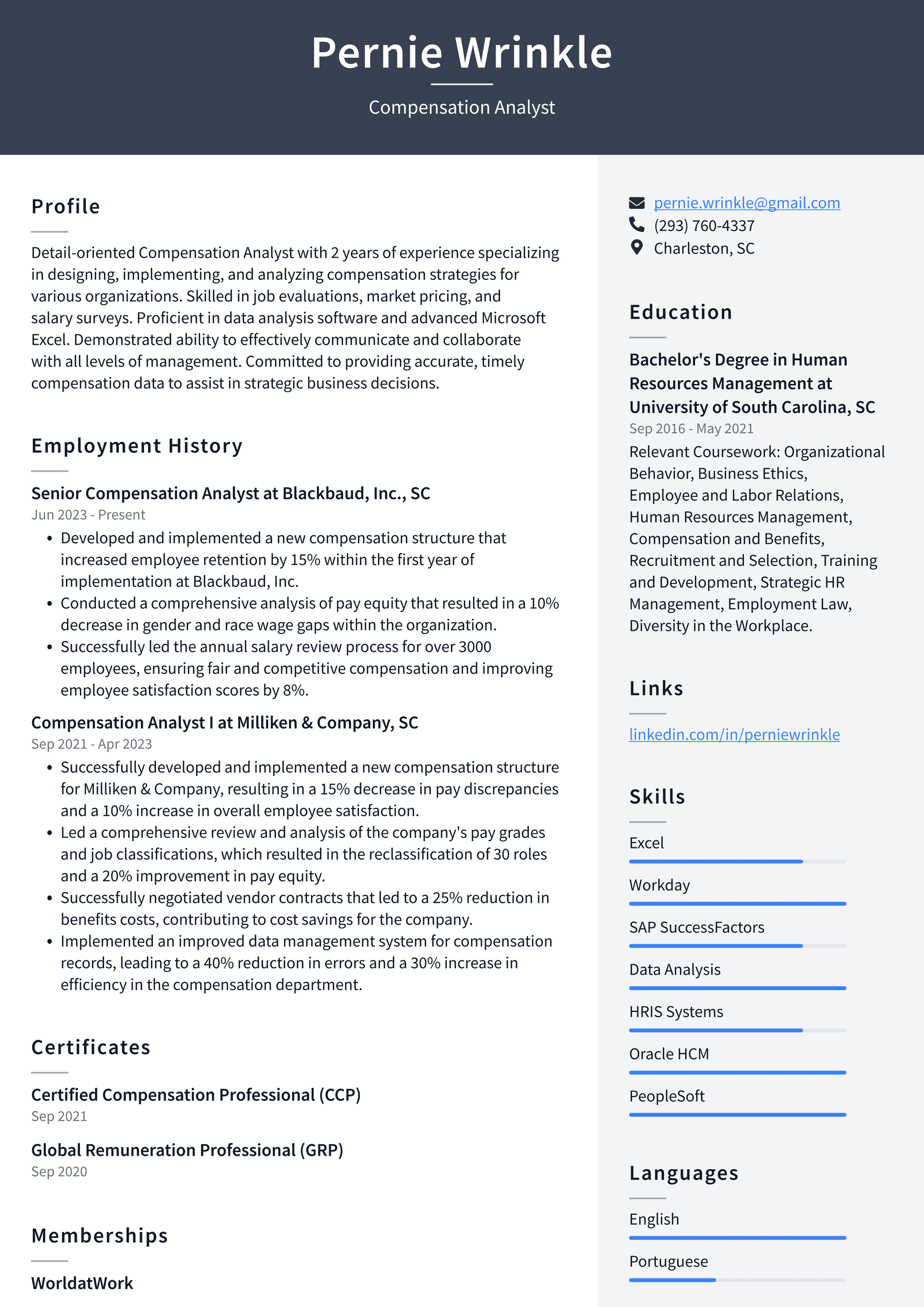 IBM Compensation Analyst Resume Examples | ResumeCat