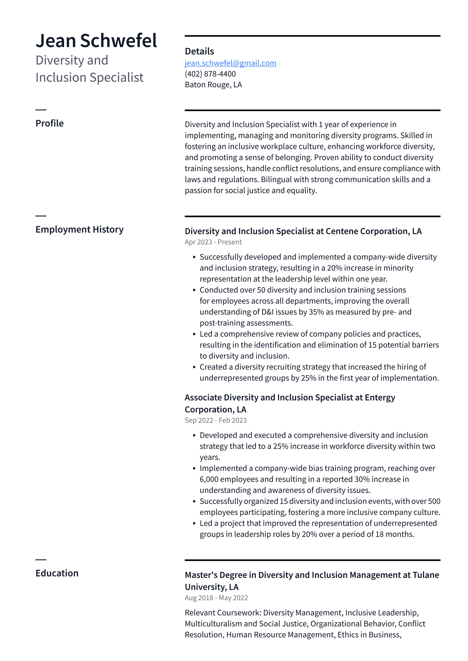 IBM Diversity and Inclusion Specialist Resume Examples IBM Diversity and Inclusion Specialist Resume Examples