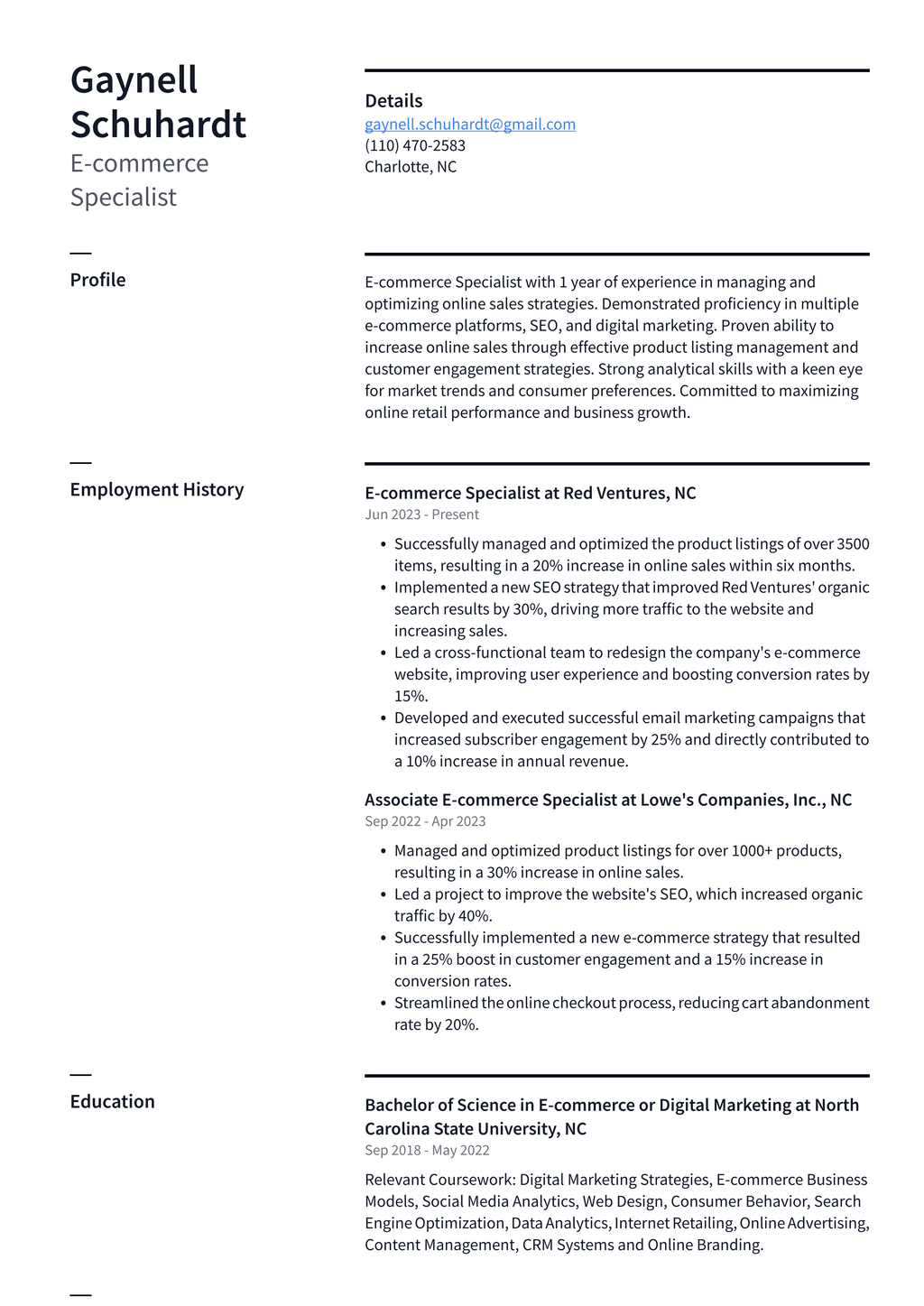 IBM E-commerce Specialist Resume Examples | ResumeCat