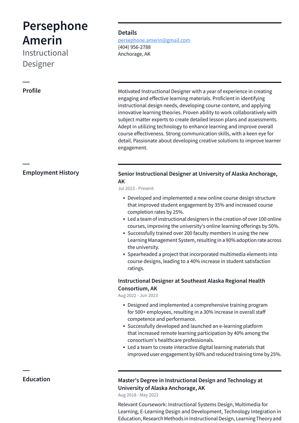 IBM Instructional Designer Resume Examples | ResumeCat