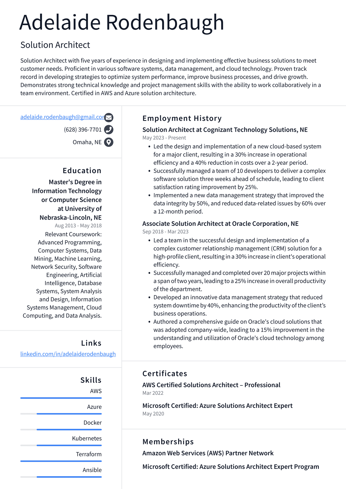 IBM Solution Architect Resume Examples | ResumeCat
