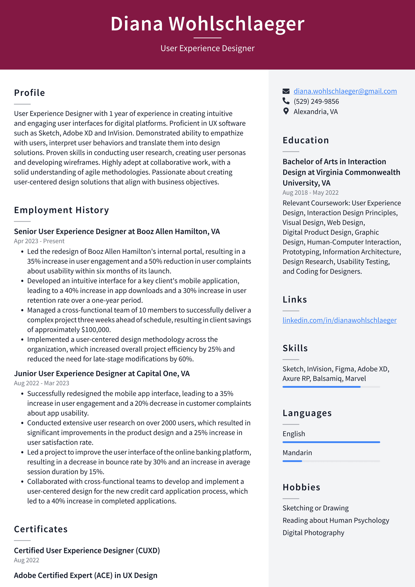 Ibm User Experience Designer Resume Examples Resumecat 