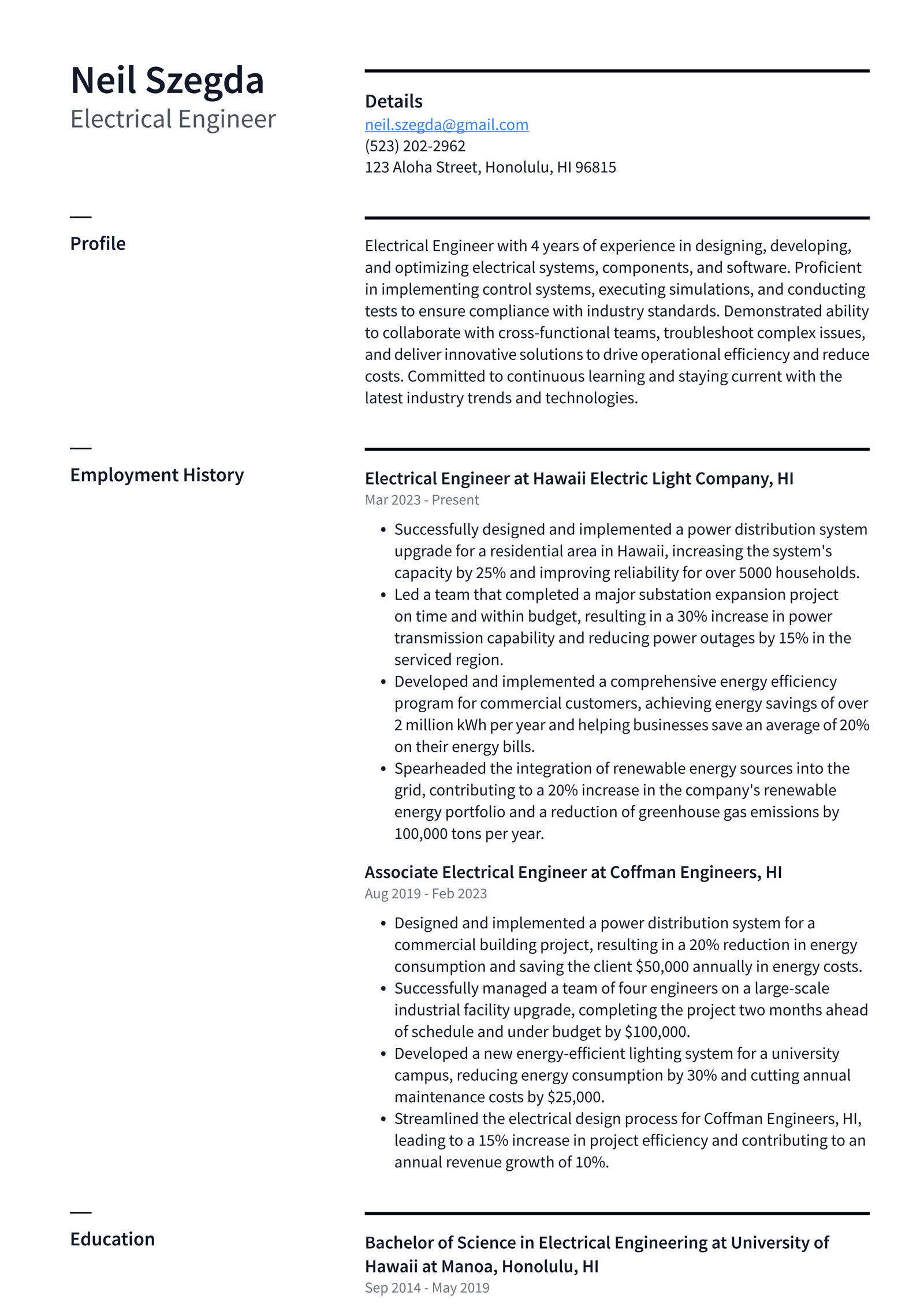 Lyft Electrical Engineer Resume Examples | ResumeCat