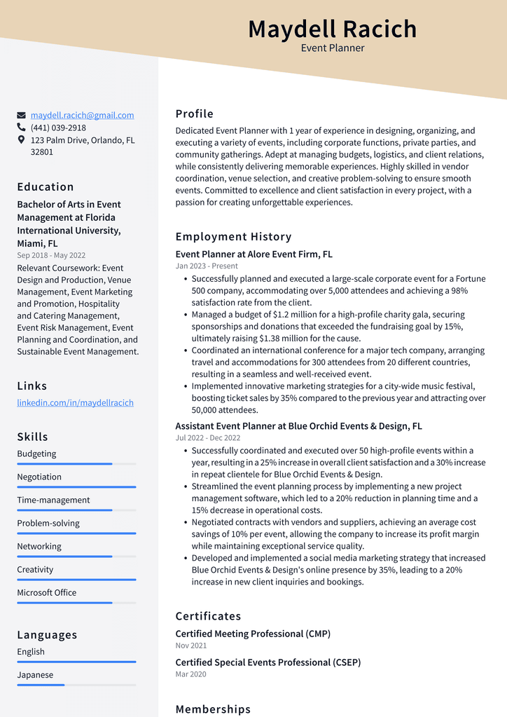 Lyft Event Planner Resume Examples | ResumeCat