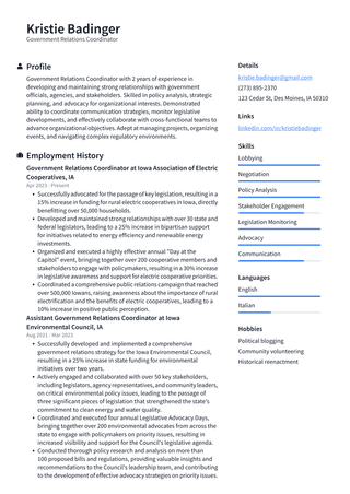 Lyft Government Relations Coordinator Resume Examples