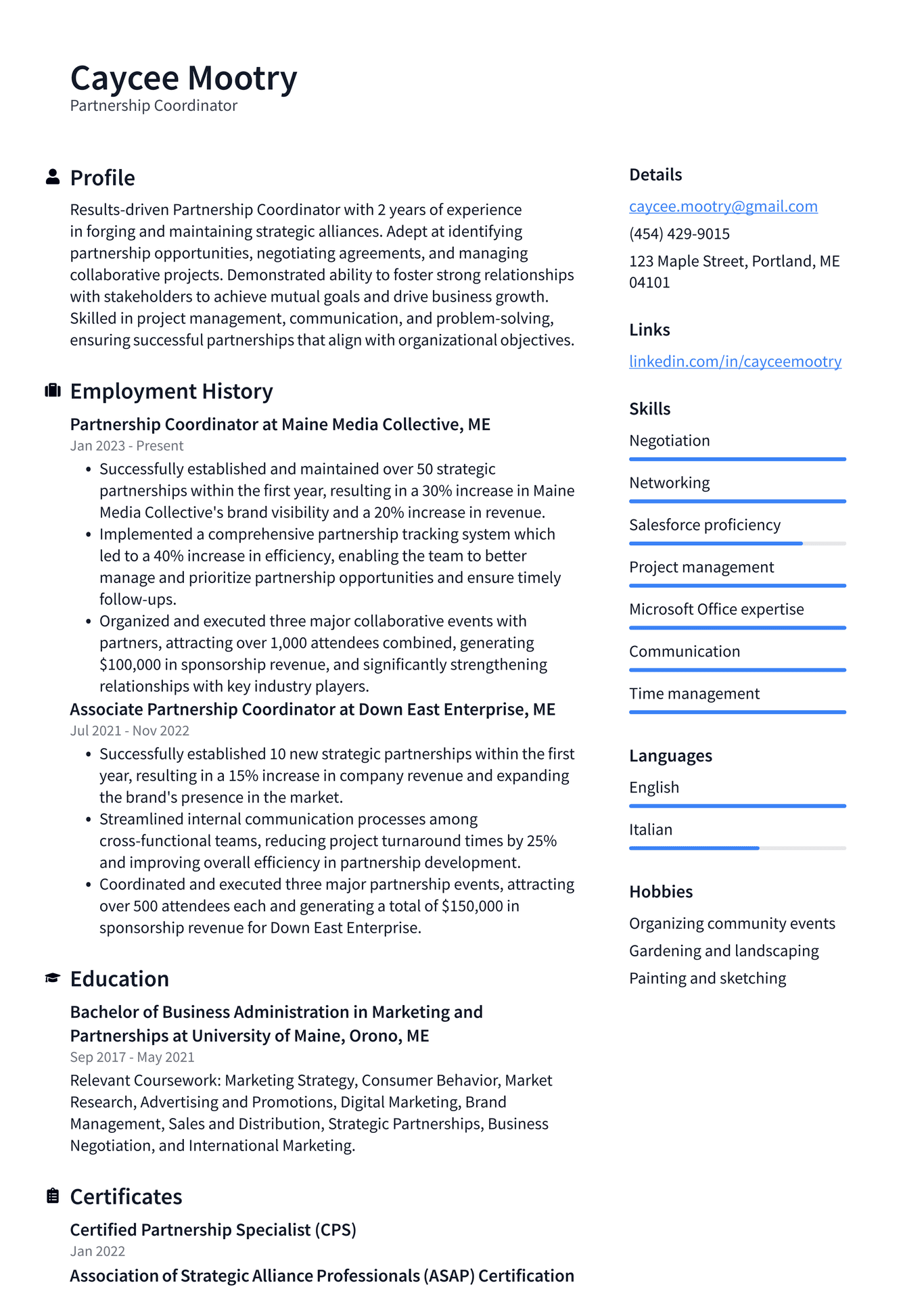 Lyft Partnership Coordinator Resume Examples | ResumeCat