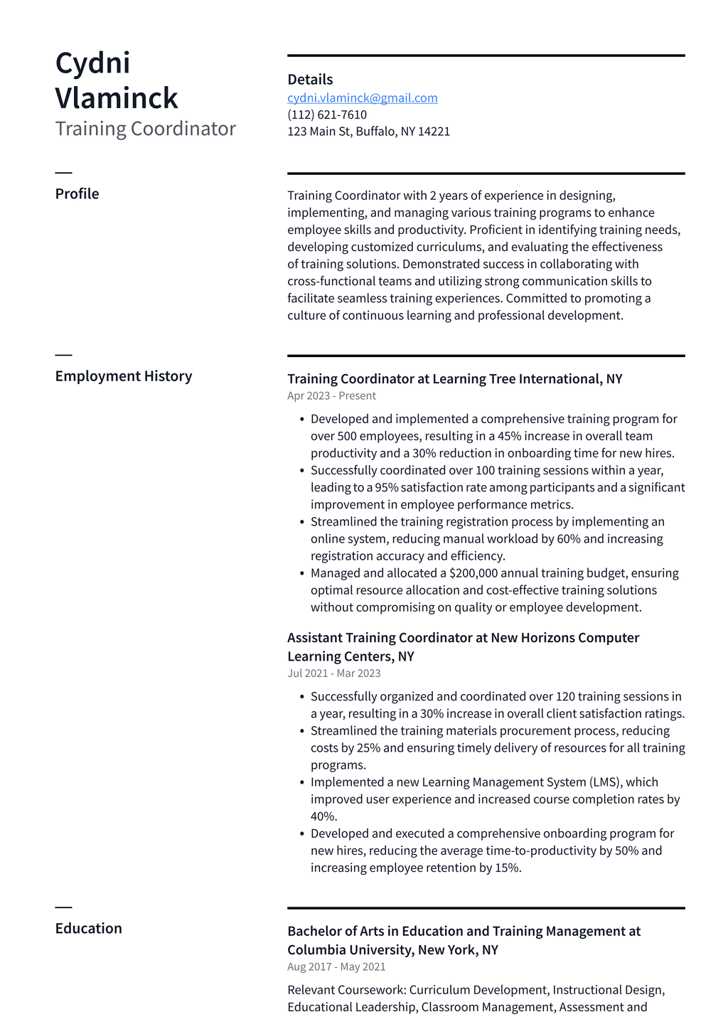 Lyft Training Coordinator Resume Examples | ResumeCat